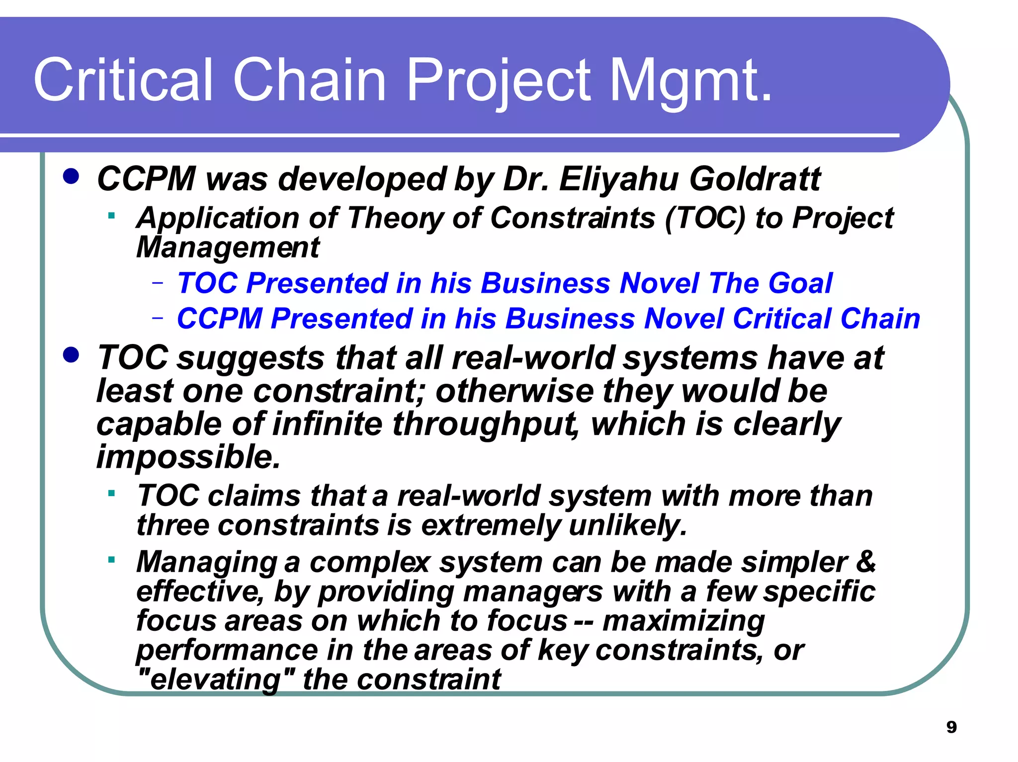 Critical Chain Project Management | PPS