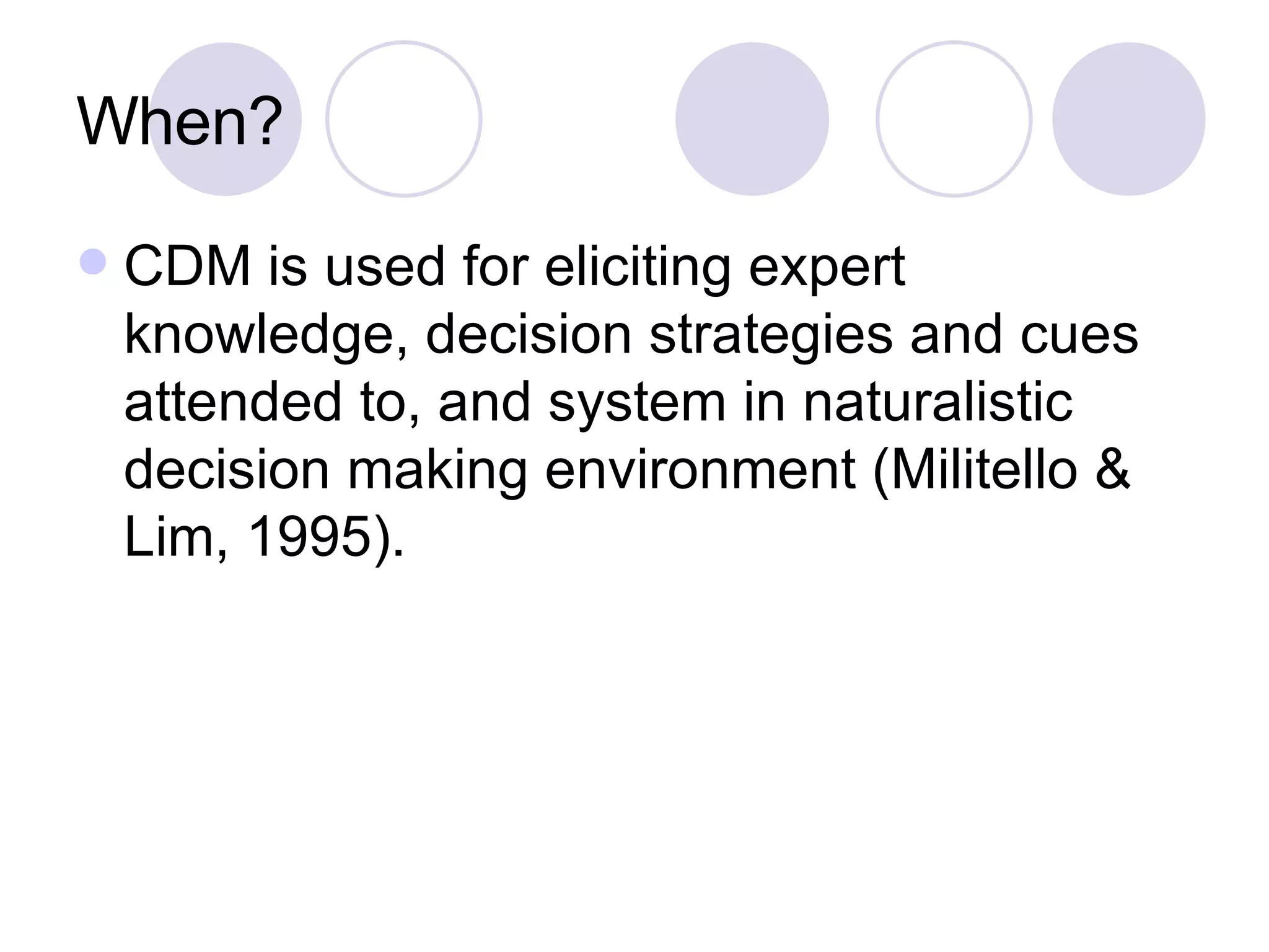 Critical Decision Method (Cdm) | PPT