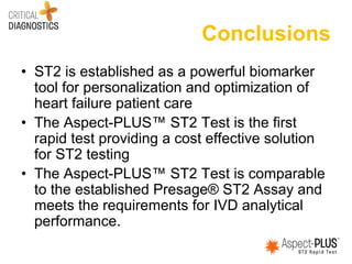 Critical diagnostics introducing the aspect plus™ st2 test. | PDF