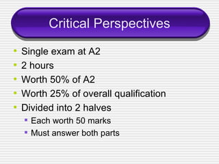 Critical perspectives | PPT | Educational Assessment | Education