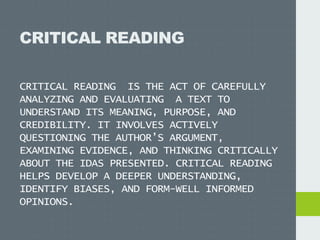 CRITICAL-READING-AS-REASONING.pptx. thanks | PPT