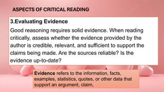 CRITICAL-READING-AS-REASONING.pdf for seniors | PPT