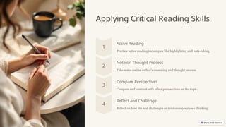 Critical Reading Looking for Ways of Thinking | PPTX