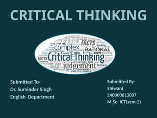 Critical-Thinking - an introduction to communication | PPT