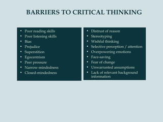 Critical-Thinking - an introduction to communication | PPTX
