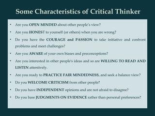 Critical-Thinking - an introduction to communication | PPTX