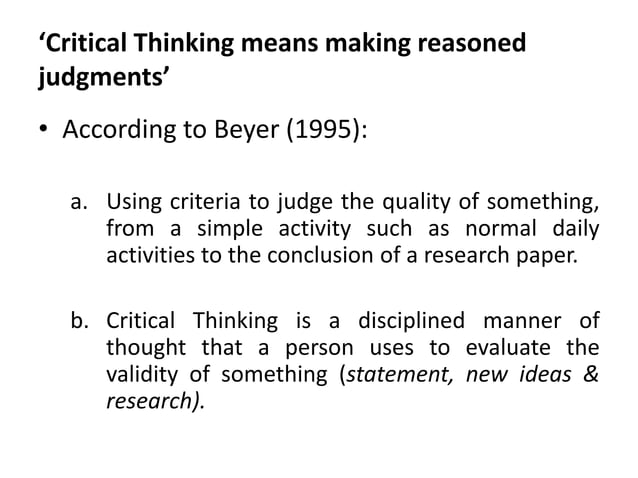 Critical thinking-basics-ppt | PPT