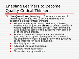 critical-thinking-in-education | PPT | Educational Assessment | Education