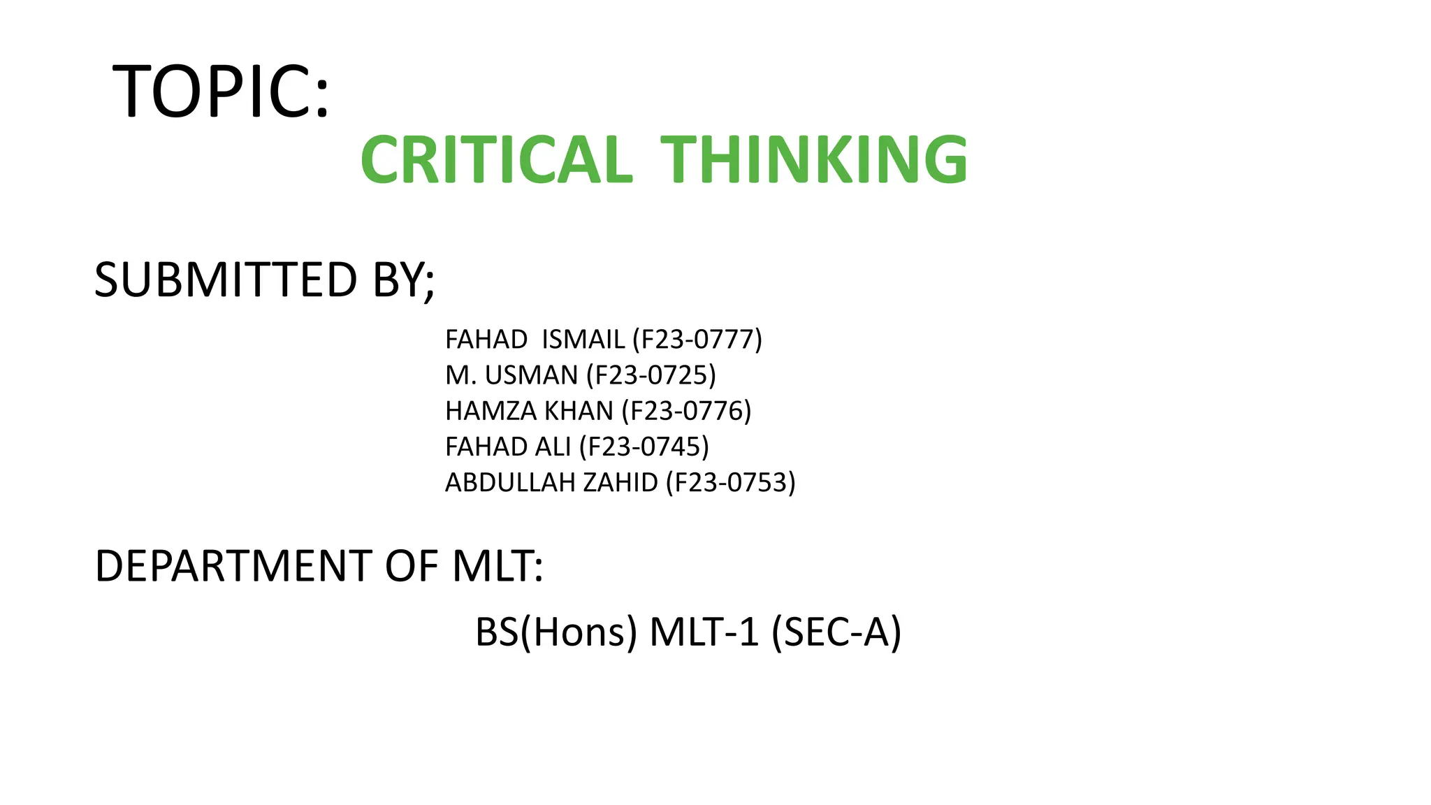 What is critical thinking and its characteristics | PPTX
