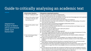Critical (academic) reading workshop | PDF