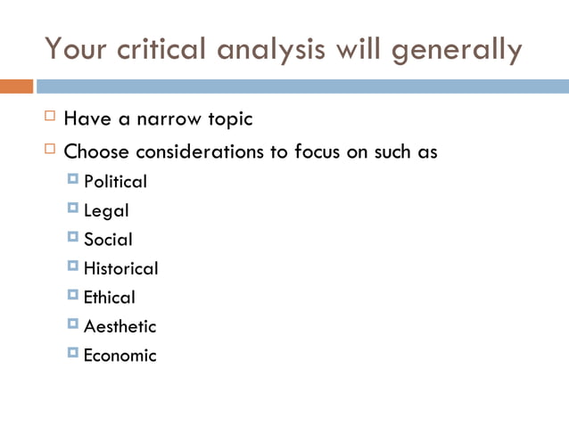 Critical analysis | PPT