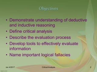Critical analysis | PPTX