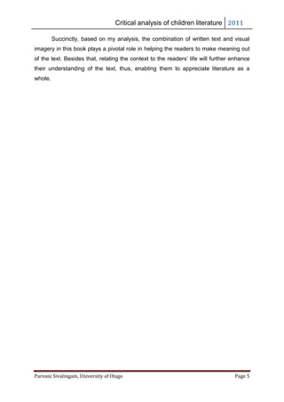 Critical analysis of children literature. | DOCX