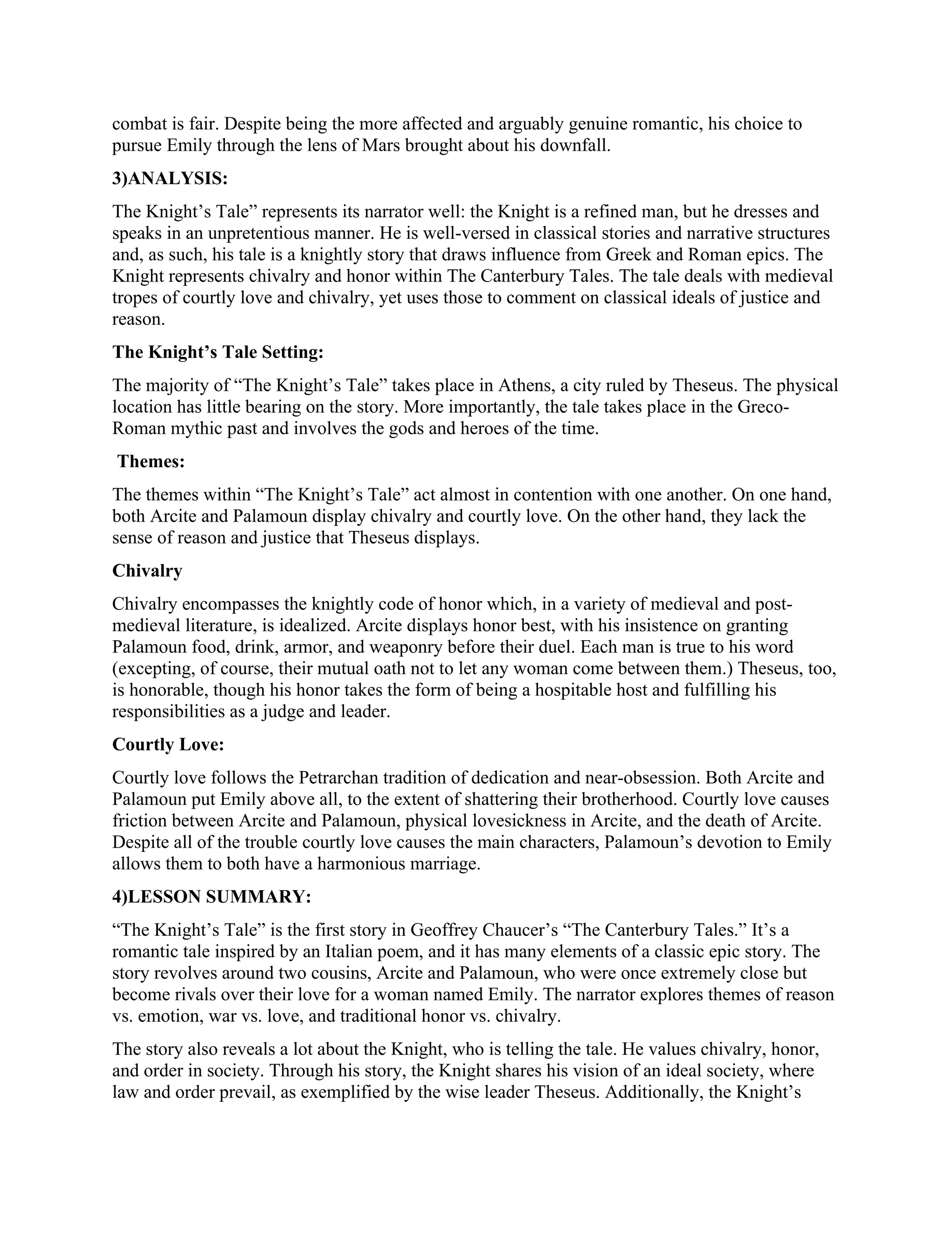 critical analysis of knight's tale.docx