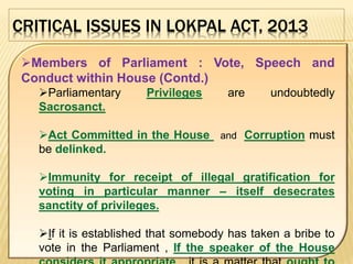 Critical Analysis of Lokpal and Lokayuktas Act, 2013 | PPTX