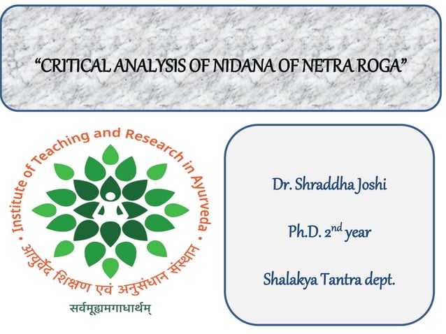 critical analysis of netra roga nidana.pptx