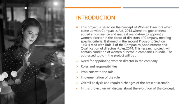 CRITICAL ANALYSIS OF POSITION OF WOMEN DIRECTOR IN.pptx | Free Download