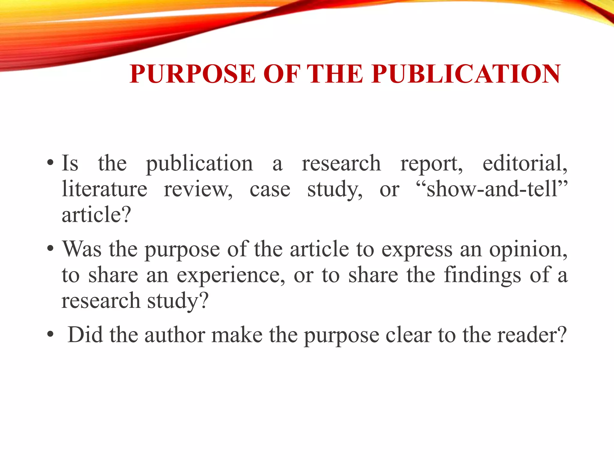 Critical analysis of research article | PPTX
