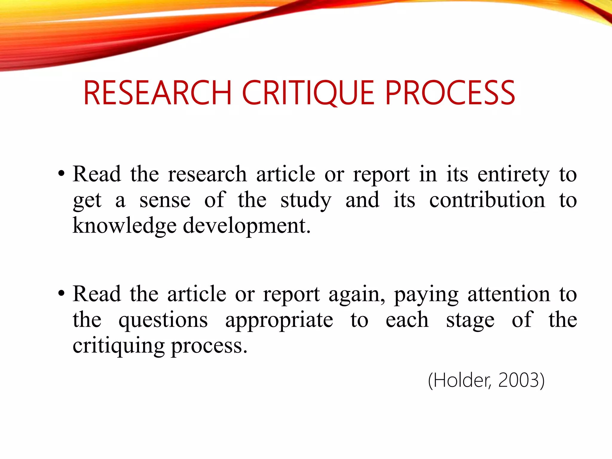 Critical analysis of research article | PPTX