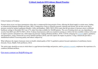 Critical Analysis Of Research Articles | PDF