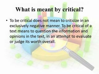 Critical analysis of research report | PPTX