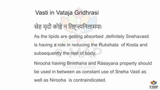 Critical analysis of role of Vasti Karma in Gridhrasi.pptx