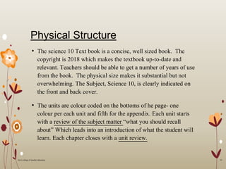 Critical analysis of the 10th standard science text | PPTX