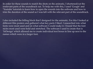 Critical analysis of the animatic process | PPT