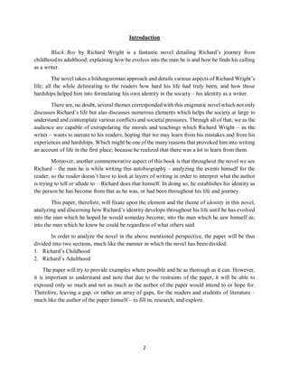 Critical analysis of the novel black boy by richard wright under the ...
