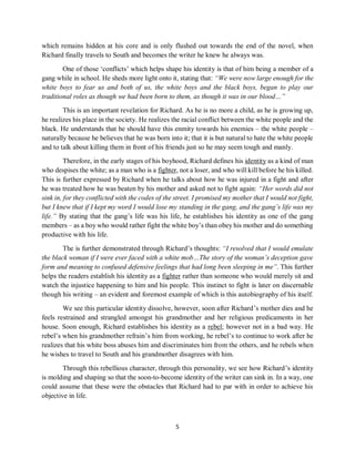 Critical analysis of the novel black boy by richard wright under the ...