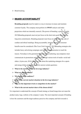 Critical analysis of the strategic and tactical approaches of coca cola ...