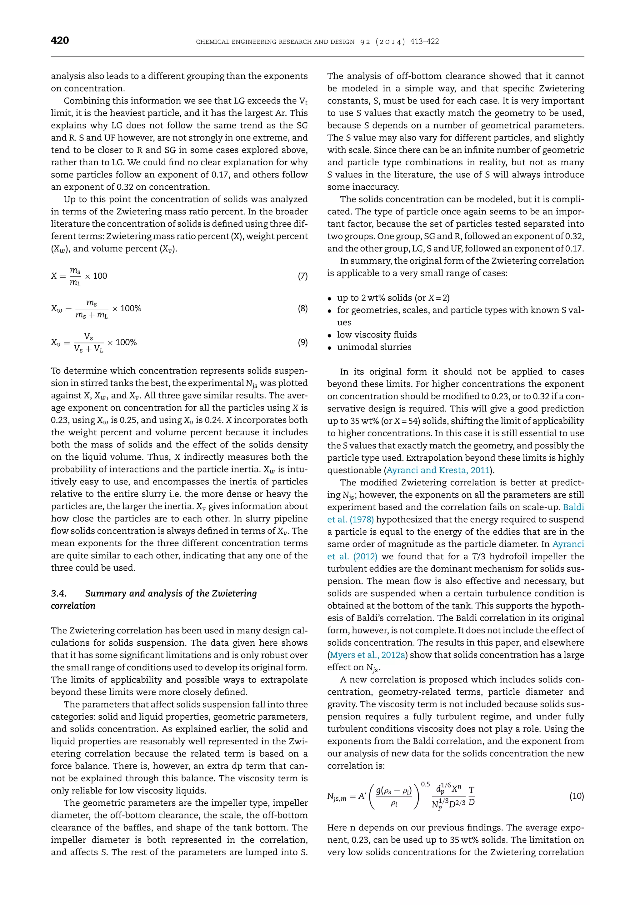 Critical analysis of zwietering correlation for solids | PDF