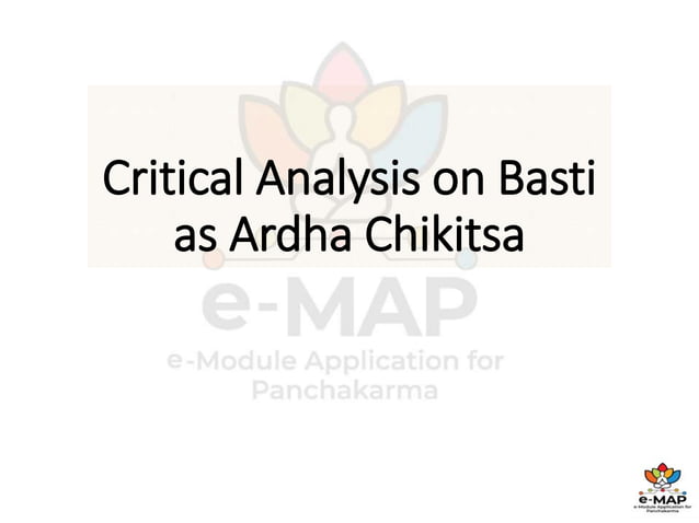 Critical Analysis on Basti as Ardha Chikitsa.ppt | Hinduism | Religion & Spirituality