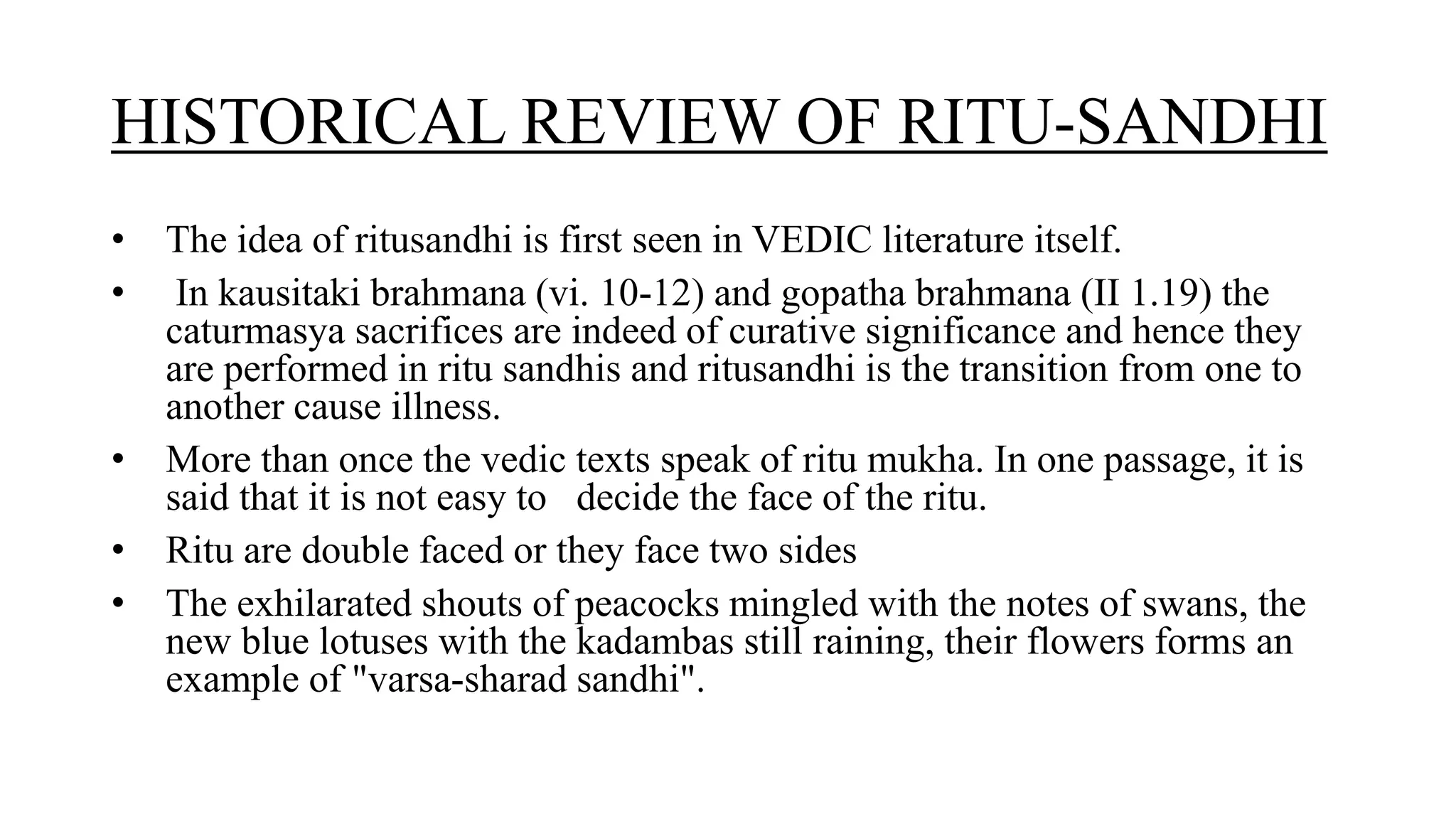 Critical analysis on Ritu Sandhi | PPTX