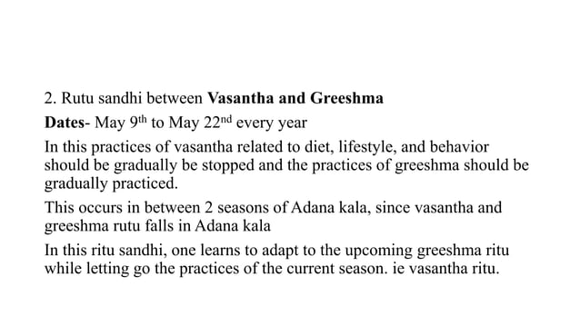 Critical analysis on Ritu Sandhi | PPTX