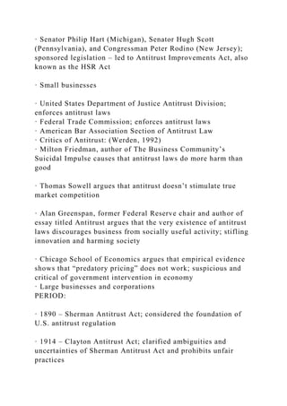 Critical Analysis Topic The Impact of Antitrust on Business P.docx