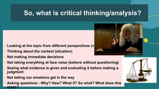 Critical analysis what is it dw | PPTX