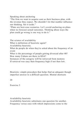 Critical Analytical ThinkingPart II Heuristics and Bias.docx