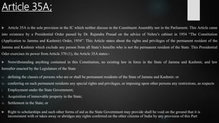 Critical analysis of article 35-A | PPTX