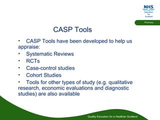NES Pharmacy, Critical Appraisal 2011 | PPT