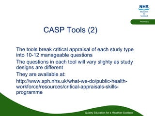 NES Pharmacy, Critical Appraisal 2011 | PPT