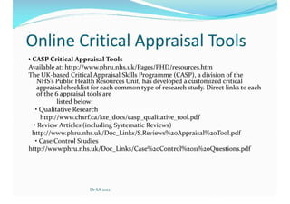 Critical Appraisal | PPT