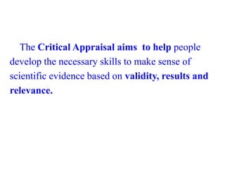Critical appraisal of the recherche article | PPT