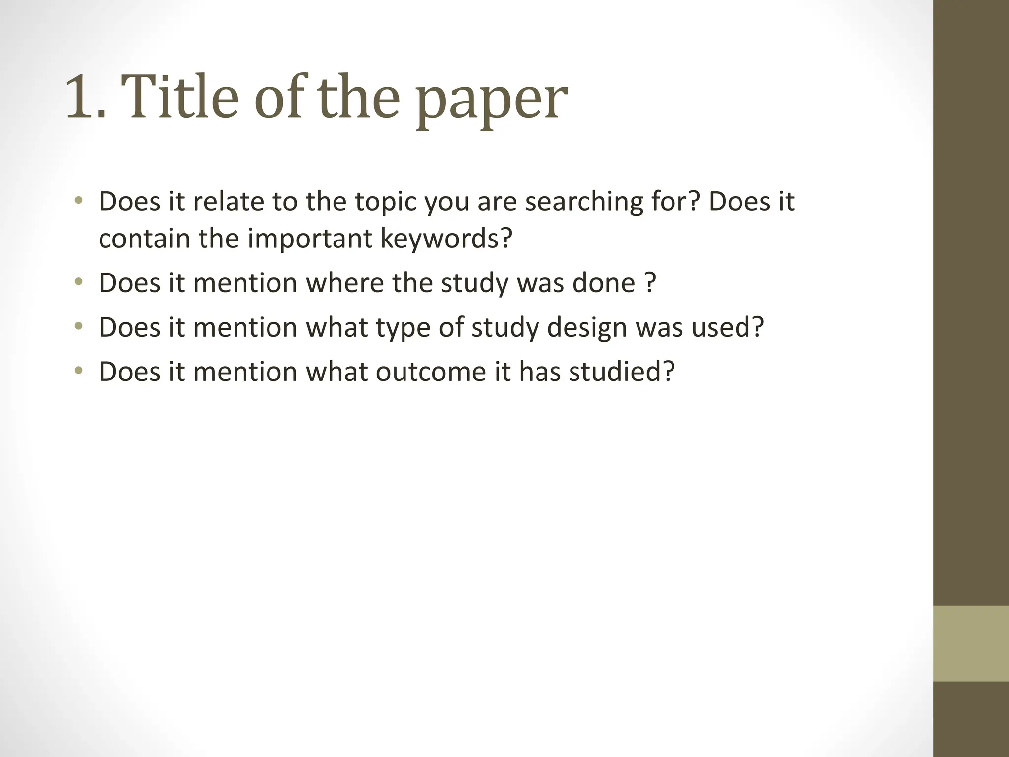 Critical appraisal of a research writing | PPTX