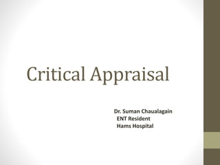 Critical appraisal of a research writing | PPTX