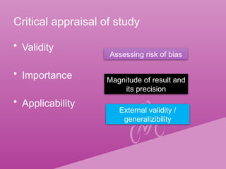 Critical Appraisal on journal in evidence based medicine.pptx