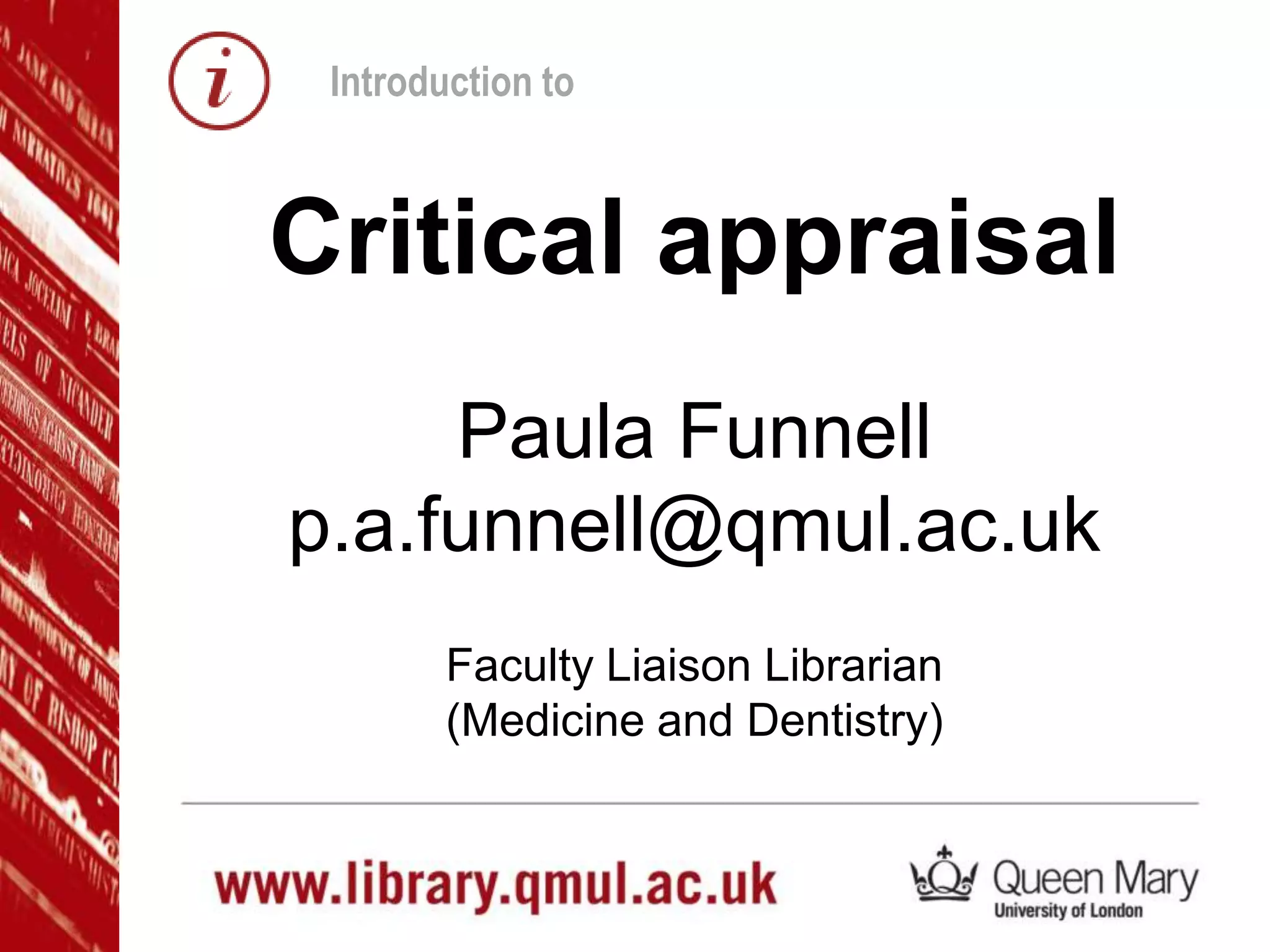 Critical appraisal | PPTX