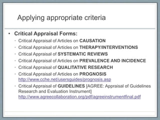 Critical Appraisal Form