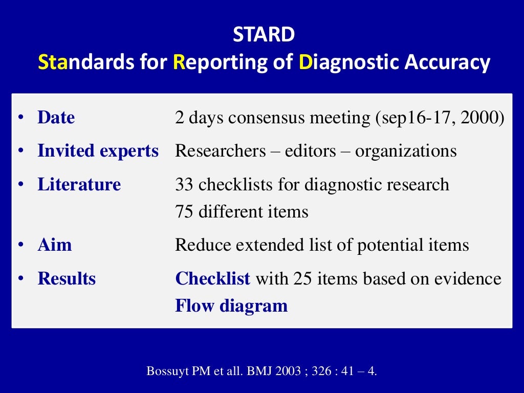 Critical appraisal of diagnostic studies