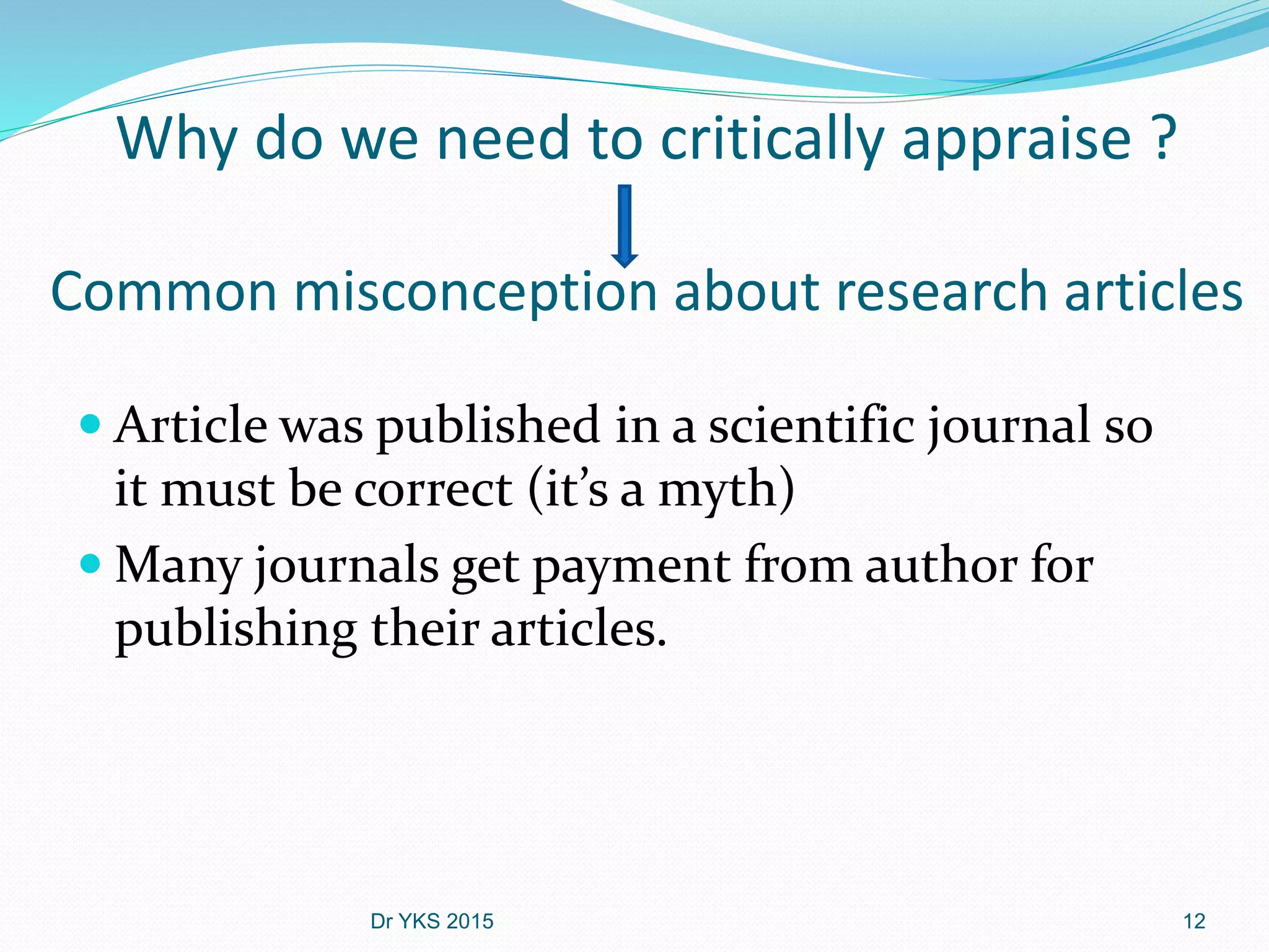 Critical appraisal of published article | PPTX